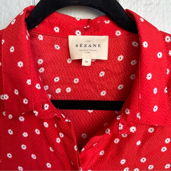 Sezane Tops Sezane The Lady Shirt Silk Floral Poshmark